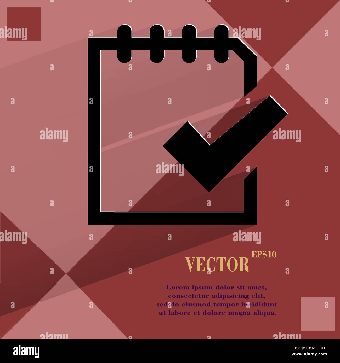 Notepad paper Documents. Flat modern web design on a flat geometric abstract background Vector ...