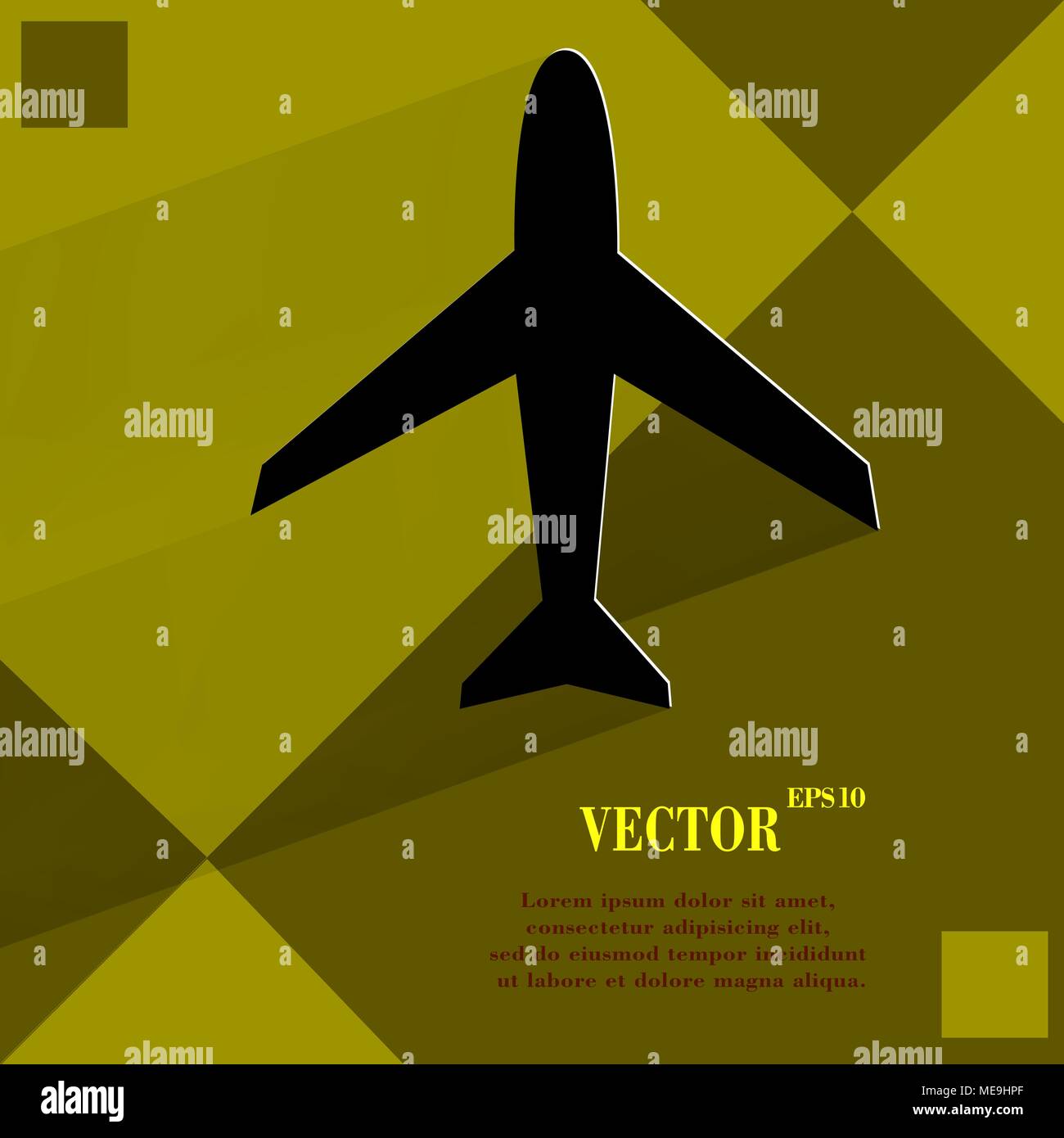 Plane . Flat modern web design on a flat geometric abstract background ...