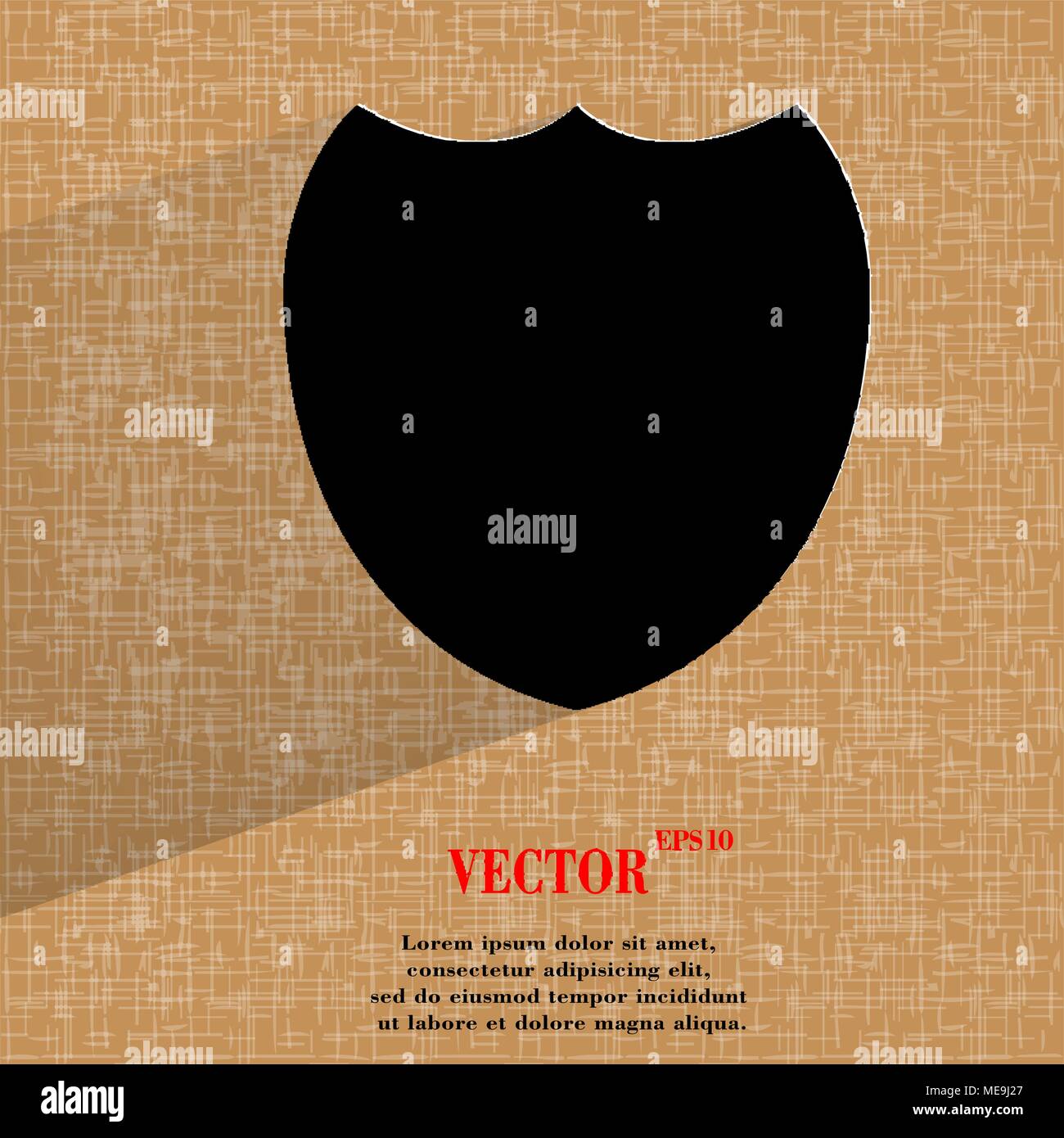 Shield protection. Flat modern web design on a flat geometric abstract ...
