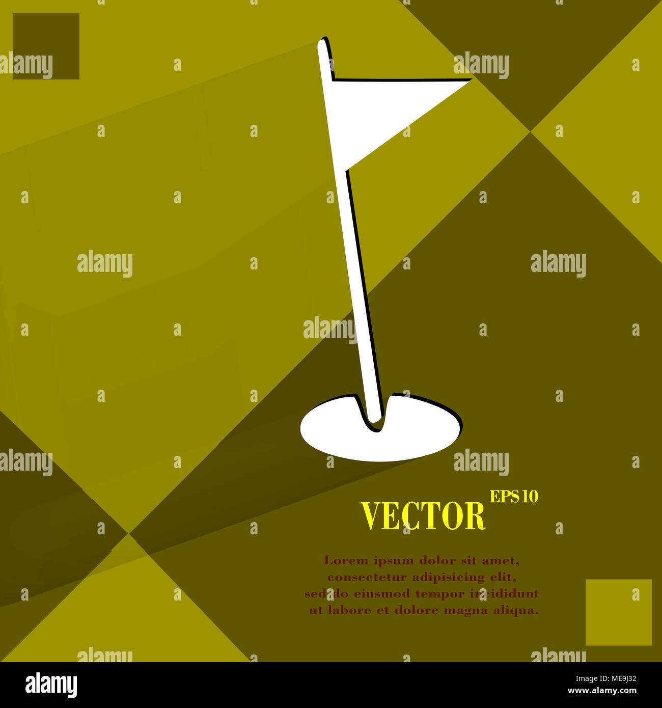 golf flag. Flat modern web design on a flat geometric abstract ...