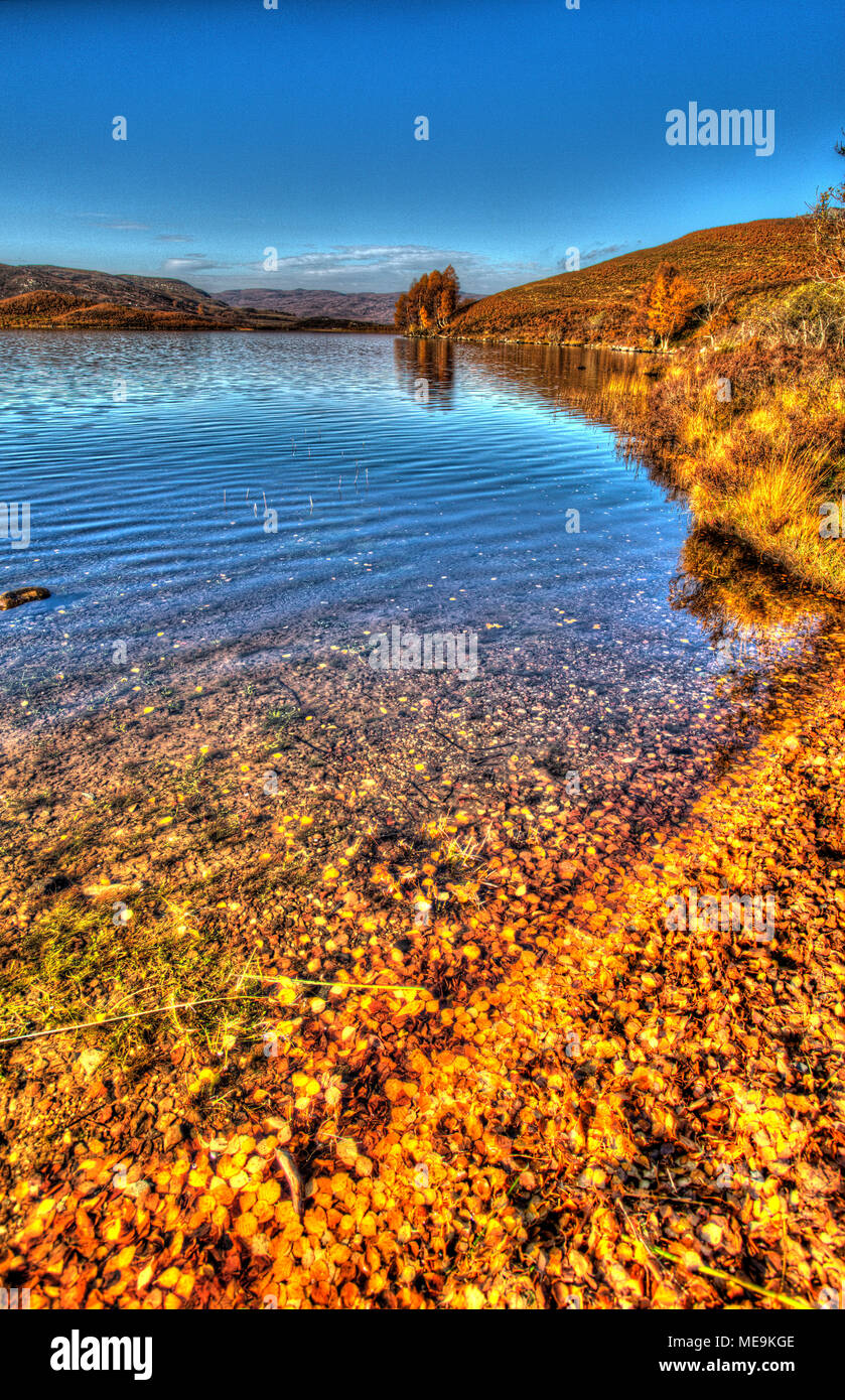 Area of Loch Ness, Scotland. Artistic autumnal view of Loch Tarff Stock ...