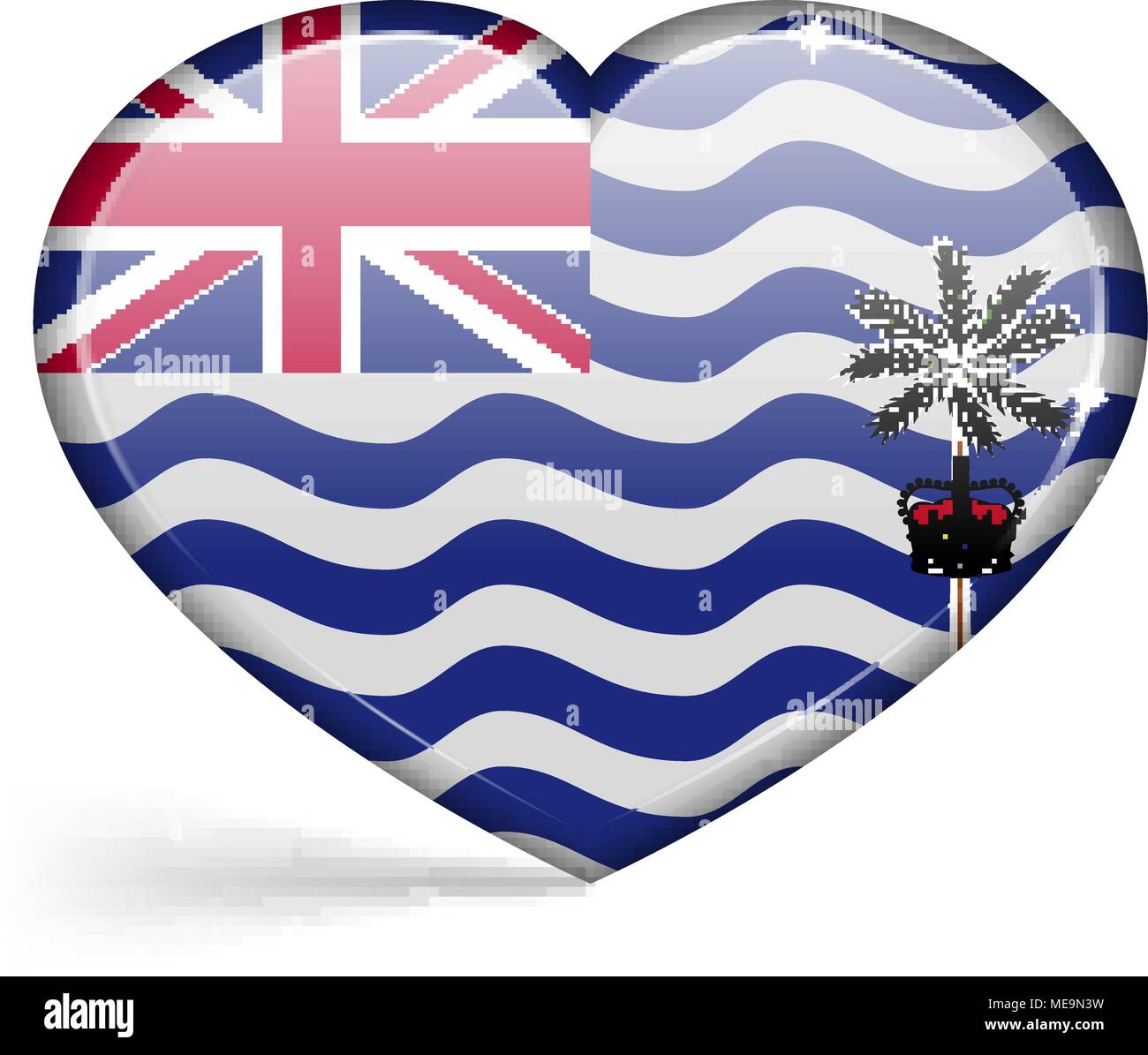 Flags of British Indian Ocean Territory in a heart shape with ...
