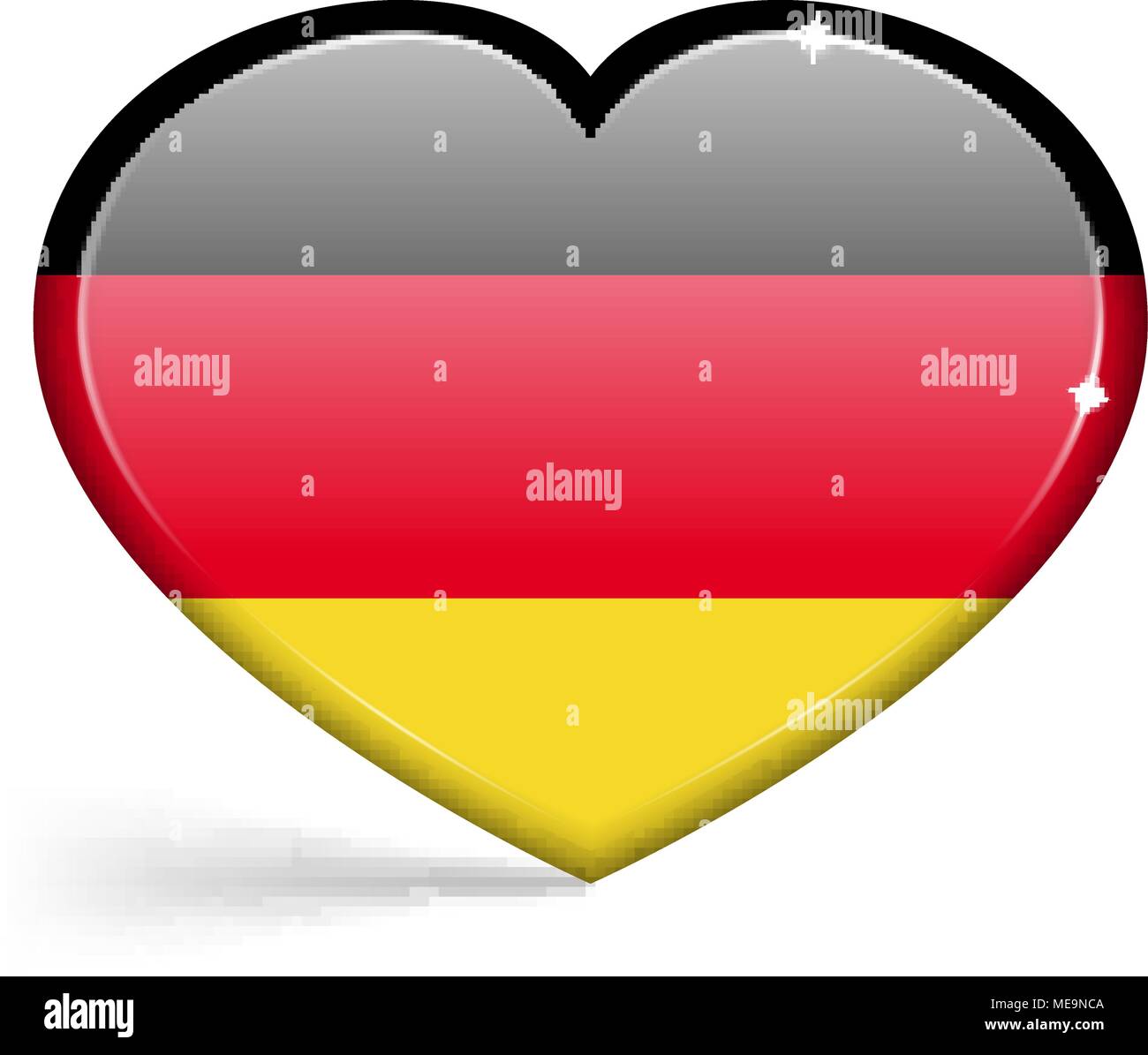 Flags of Germany in a heart shape with highlights on the edges. Vector ...