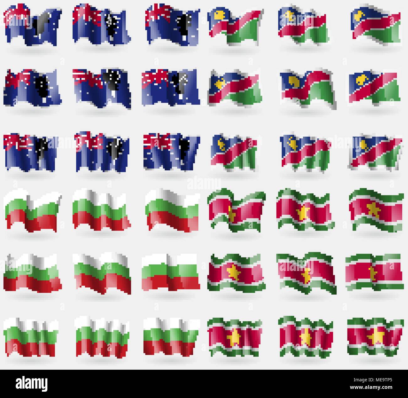 British Indian Ocean Territory, Namibia, Bulgaria, Suridame. Set of 36 ...