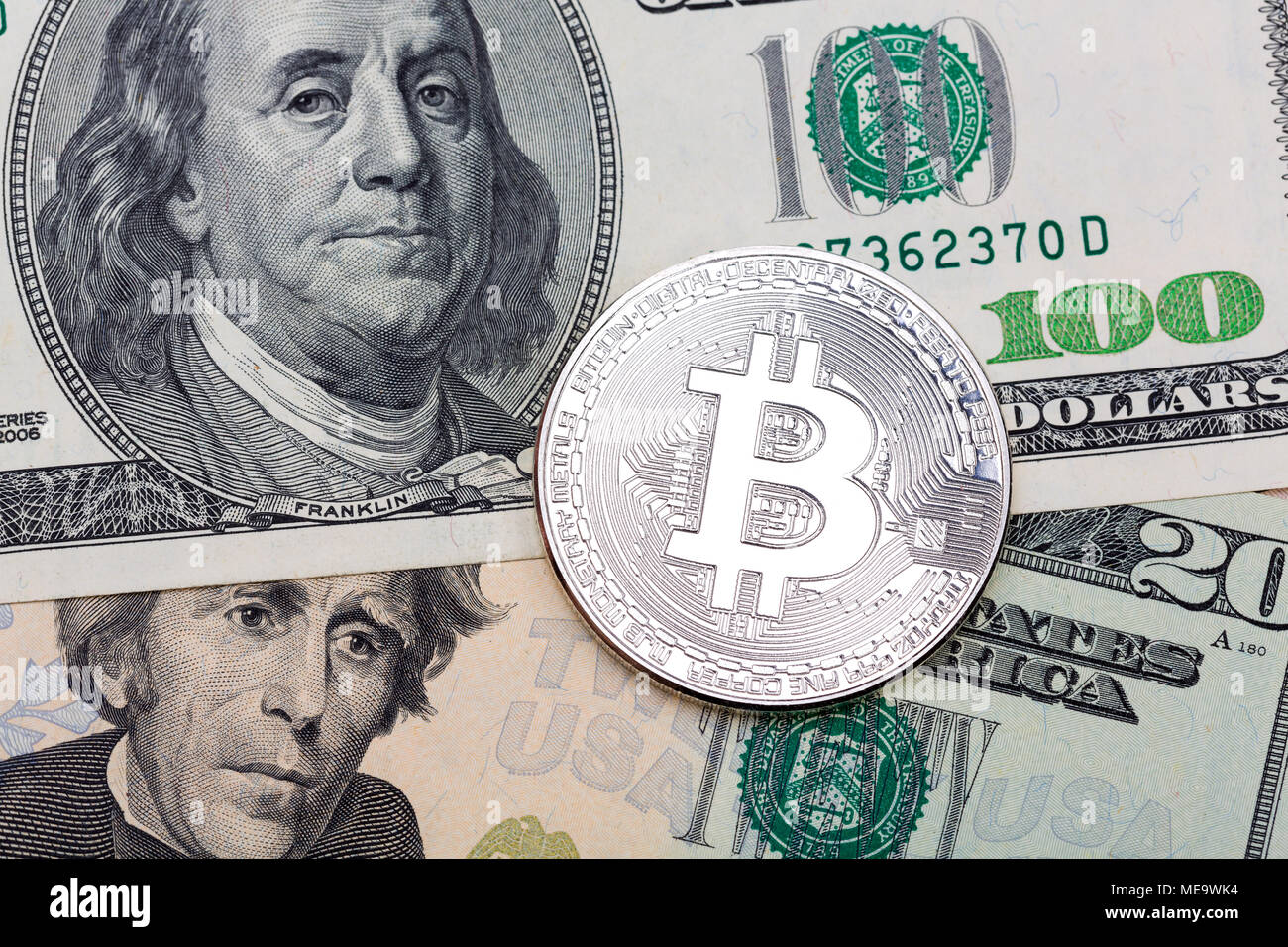 Silver bitcoin on different hi-res stock photography and images - Alamy