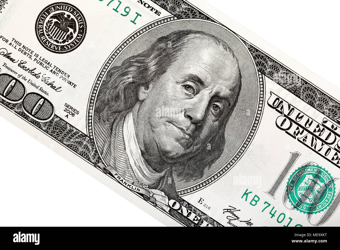 Close up of 100 dollars bank note Stock Photo - Alamy