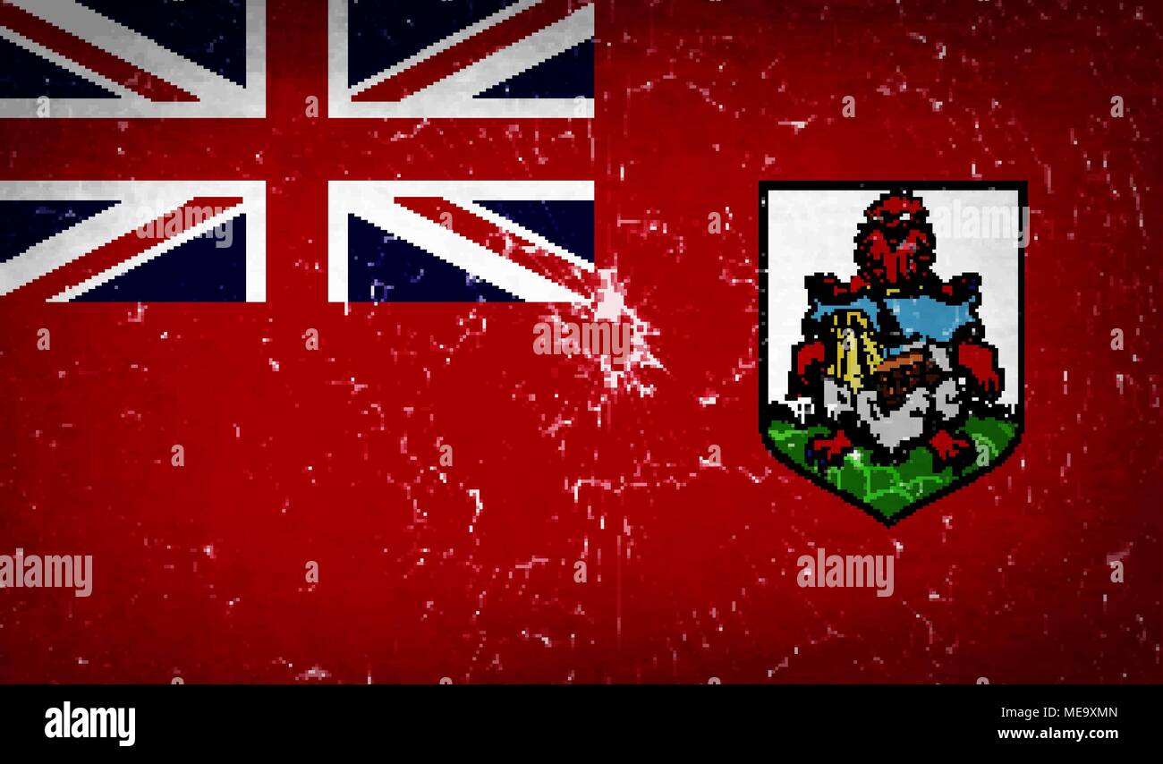 Flags of Bermuda with broken glass texture. Vector illustration Stock ...