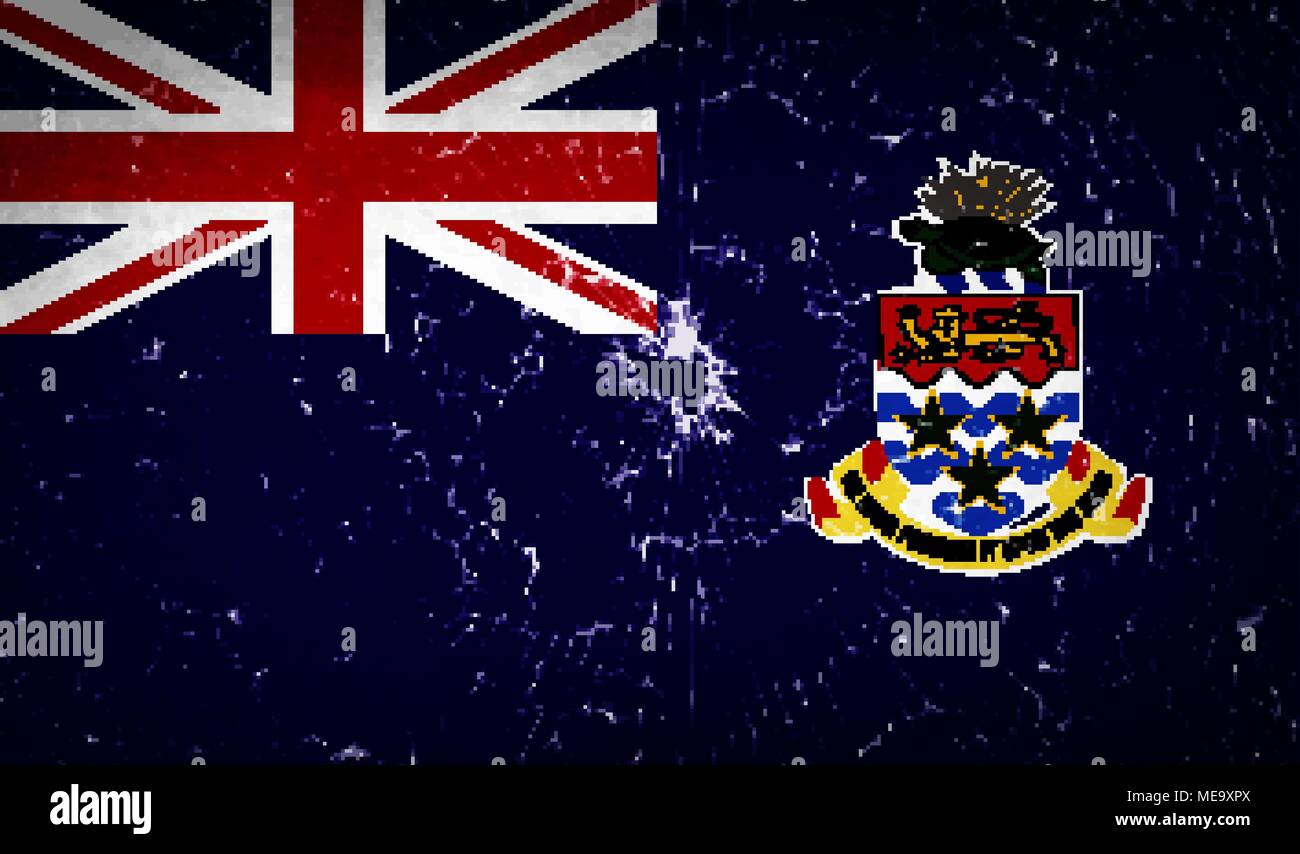Flags of Cayman Islands with broken glass texture. Vector illustration ...