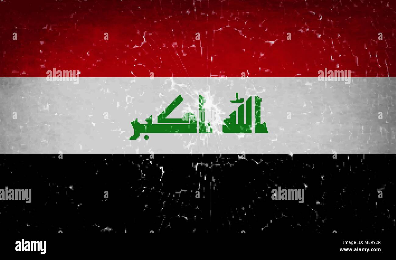 Flags of Iraq with broken glass texture. Vector illustration Stock ...
