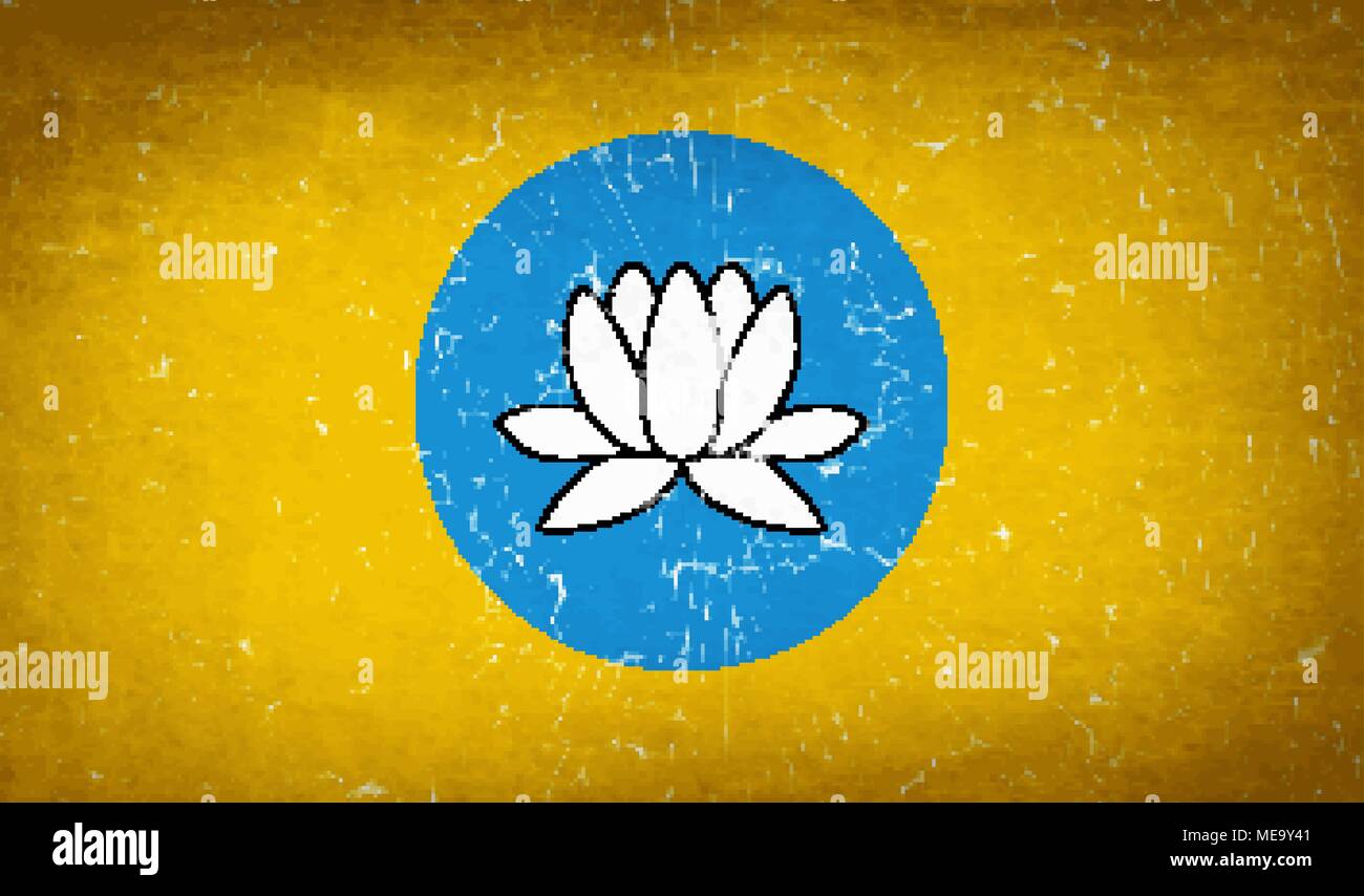 Flags of Kalmykia with broken glass texture. Vector illustration Stock ...