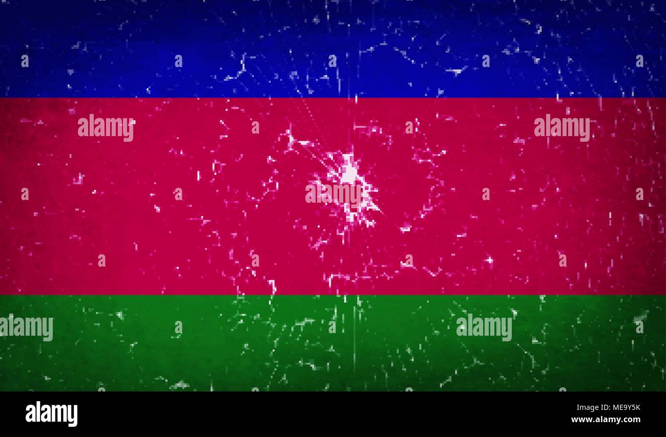 Flags of Kuban Republic with broken glass texture. Vector illustration ...