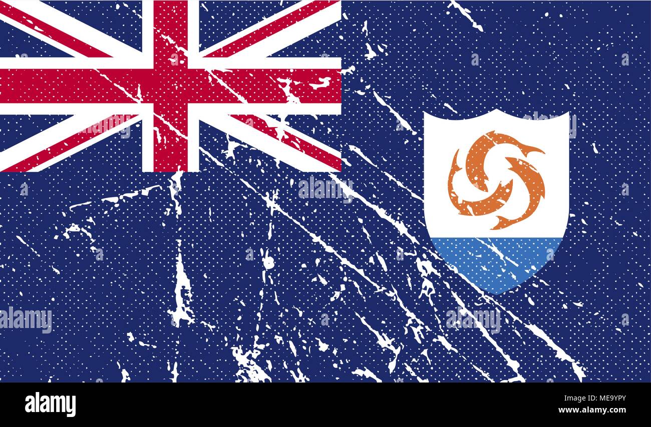 Flag of Anguilla with old texture. Vector illustration Stock Vector ...