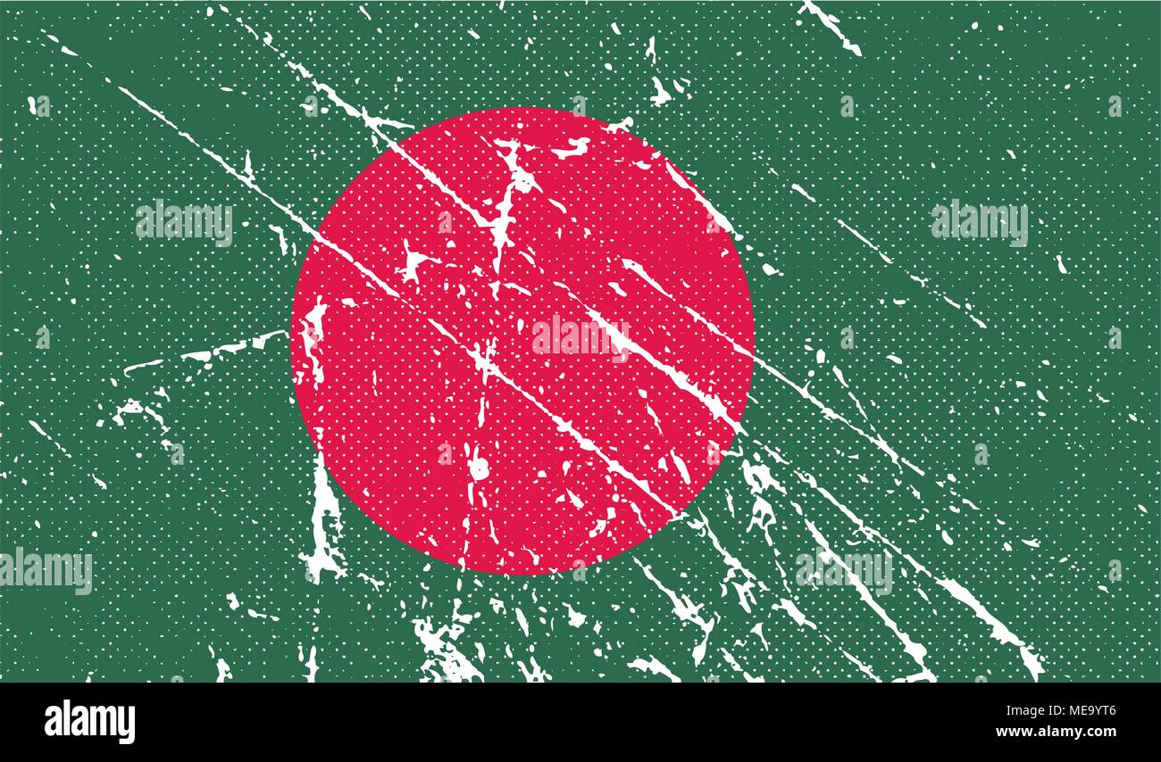 Flag of Bangladesh with old texture. Vector illustration Stock Vector ...