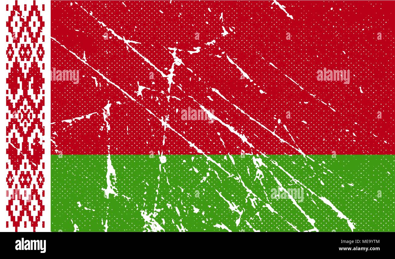 Flag of Belarus with old texture. Vector illustration Stock Vector ...