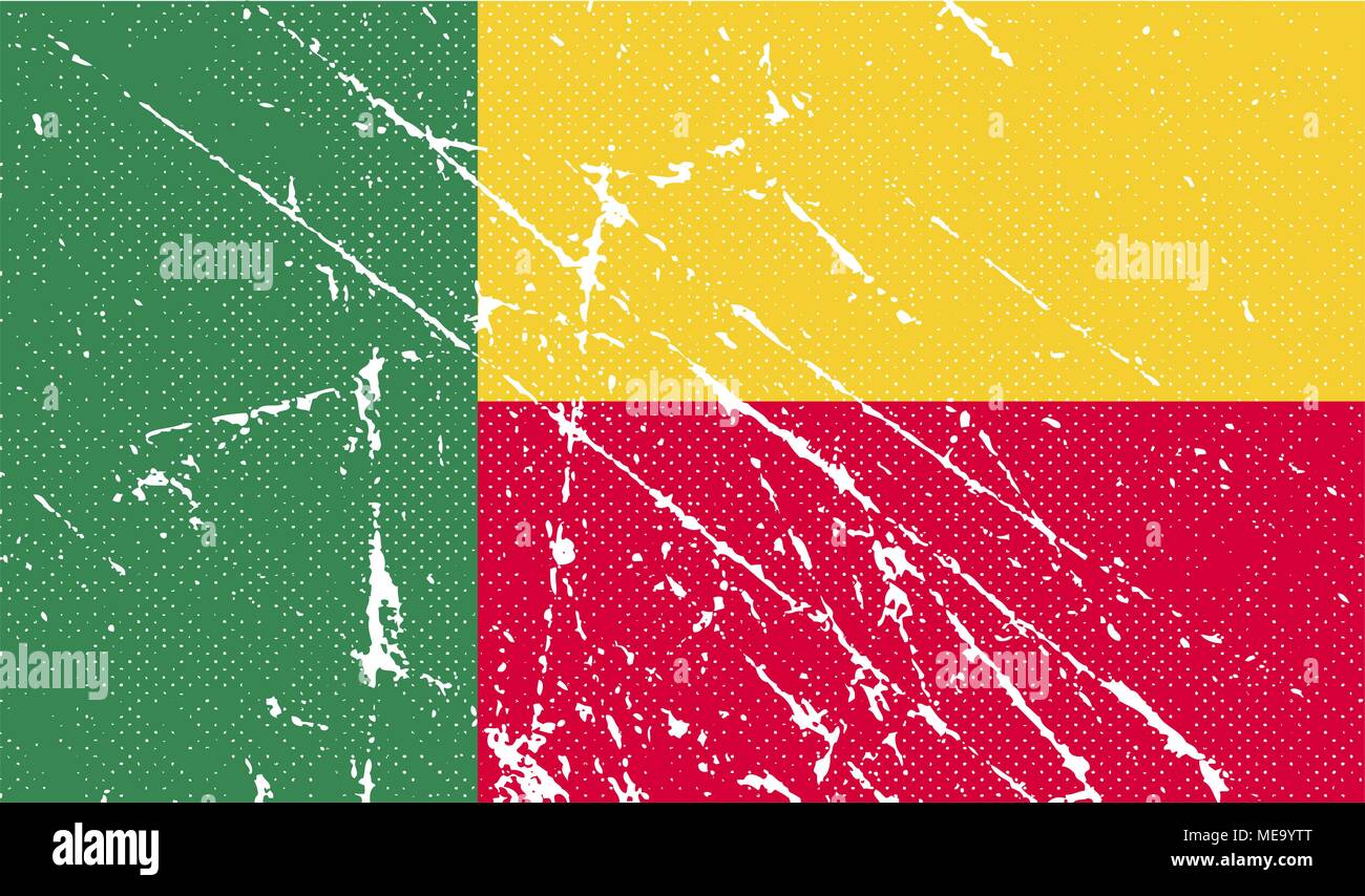 Flag of Benin with old texture. Vector illustration Stock Vector Image ...