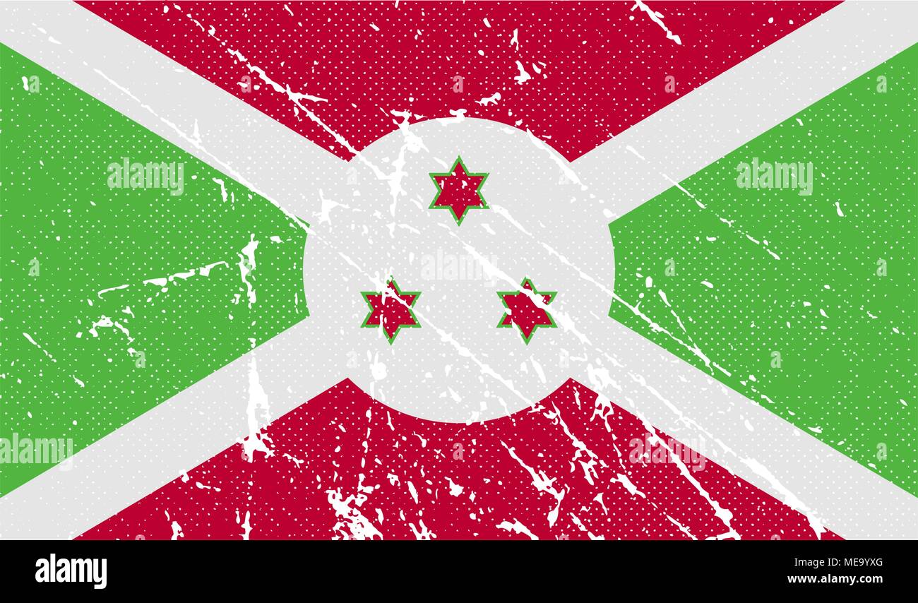 Flag of Burundi with old texture. Vector illustration Stock Vector ...