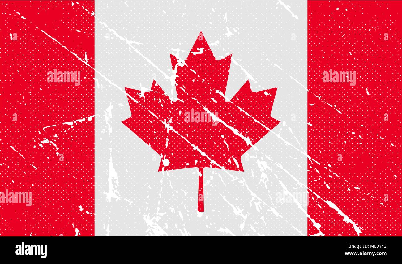 Flag of Canada with old texture. Vector illustration Stock Vector Image ...