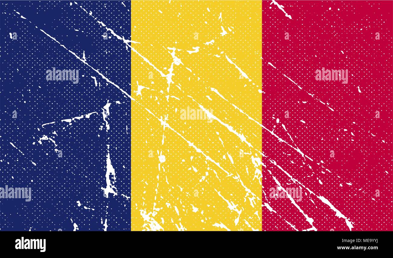 Flag of Chad with old texture. Vector illustration Stock Vector Image ...