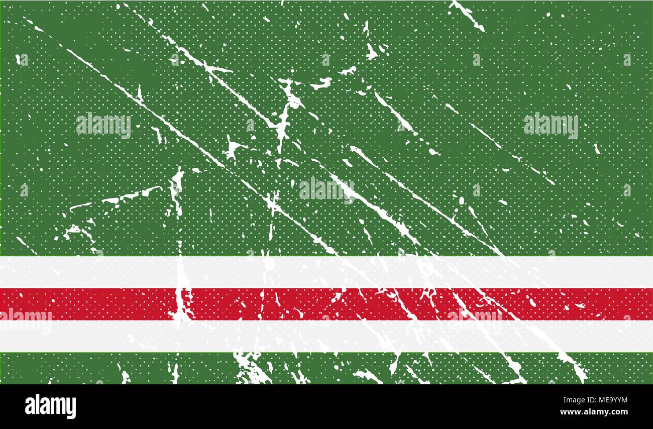 Flag of Chechen Republic of Ichkeria with old texture. Vector ...