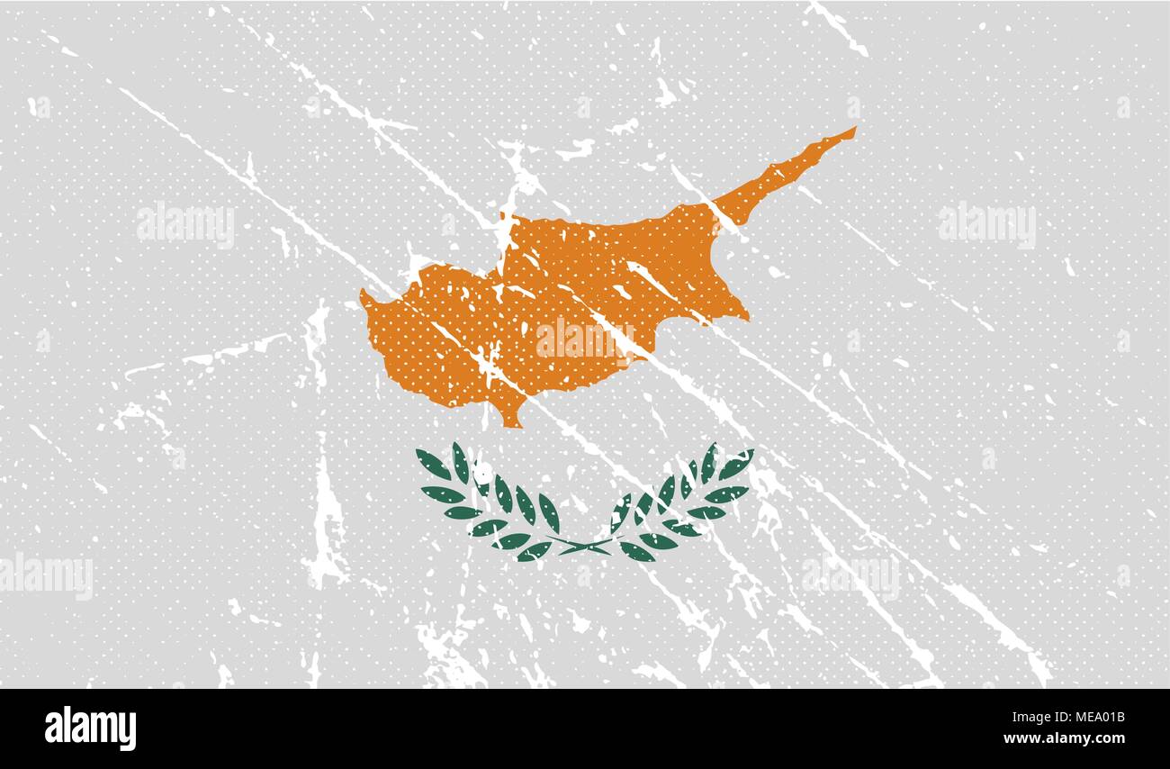 Flag of Cyprus with old texture. Vector illustration Stock Vector Image ...
