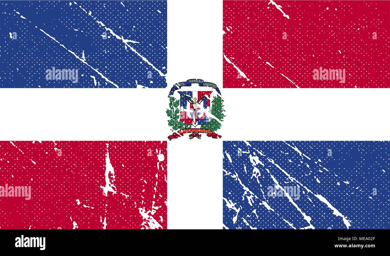 Flag of Dominican Republic with old texture. Vector illustration Stock ...