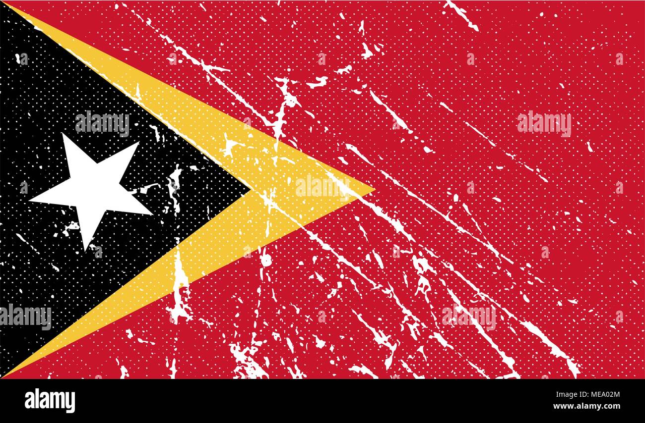 Flag of East Timor with old texture. Vector illustration Stock Vector ...