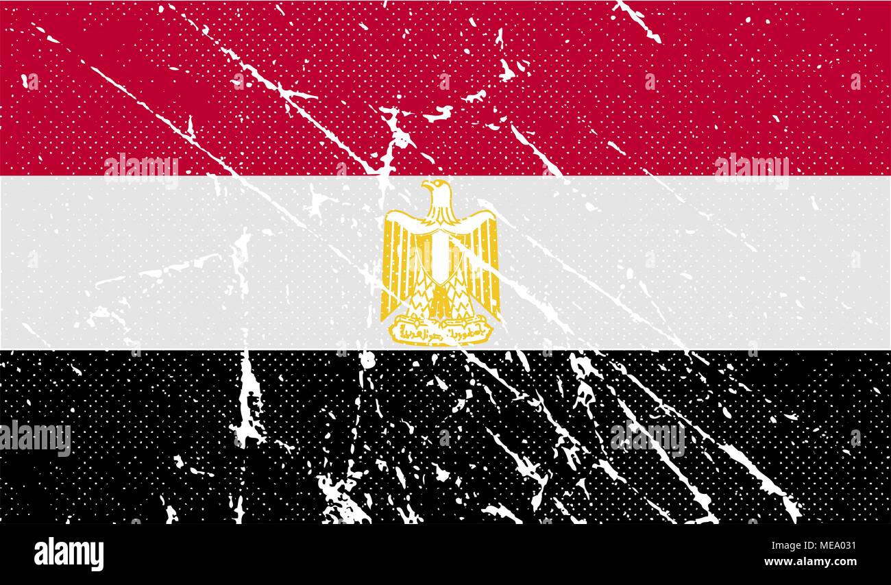 Flag of Egypt with old texture. Vector illustration Stock Vector Image ...