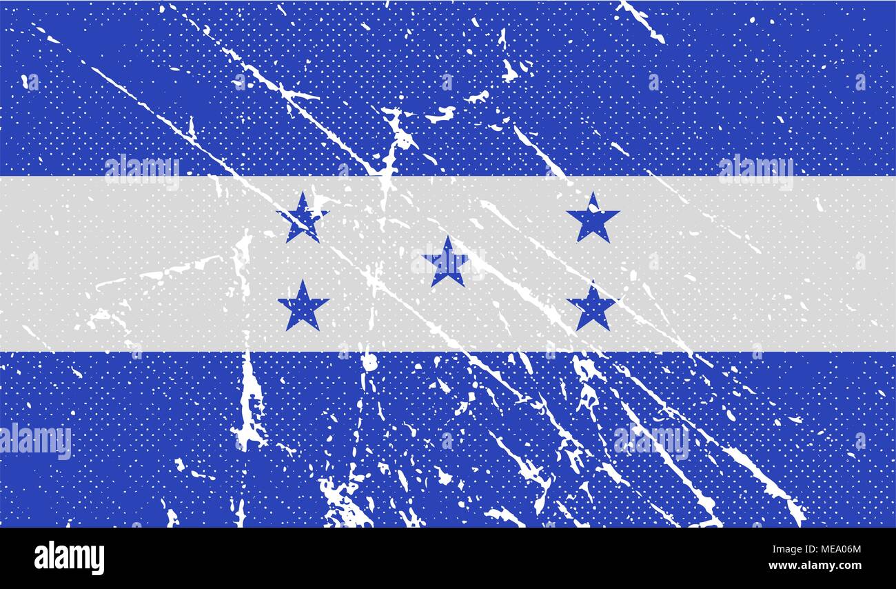 Flag of Honduras with old texture. Vector illustration Stock Vector ...