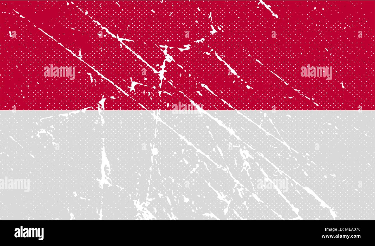 Flag of Indonesia with old texture. Vector illustration Stock Vector ...