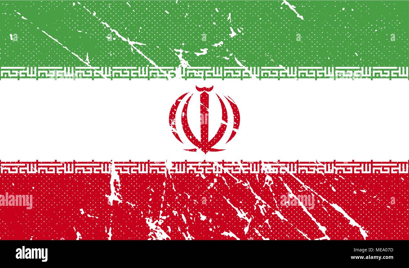 Flag of Iran with old texture. Vector illustration Stock Vector Image ...