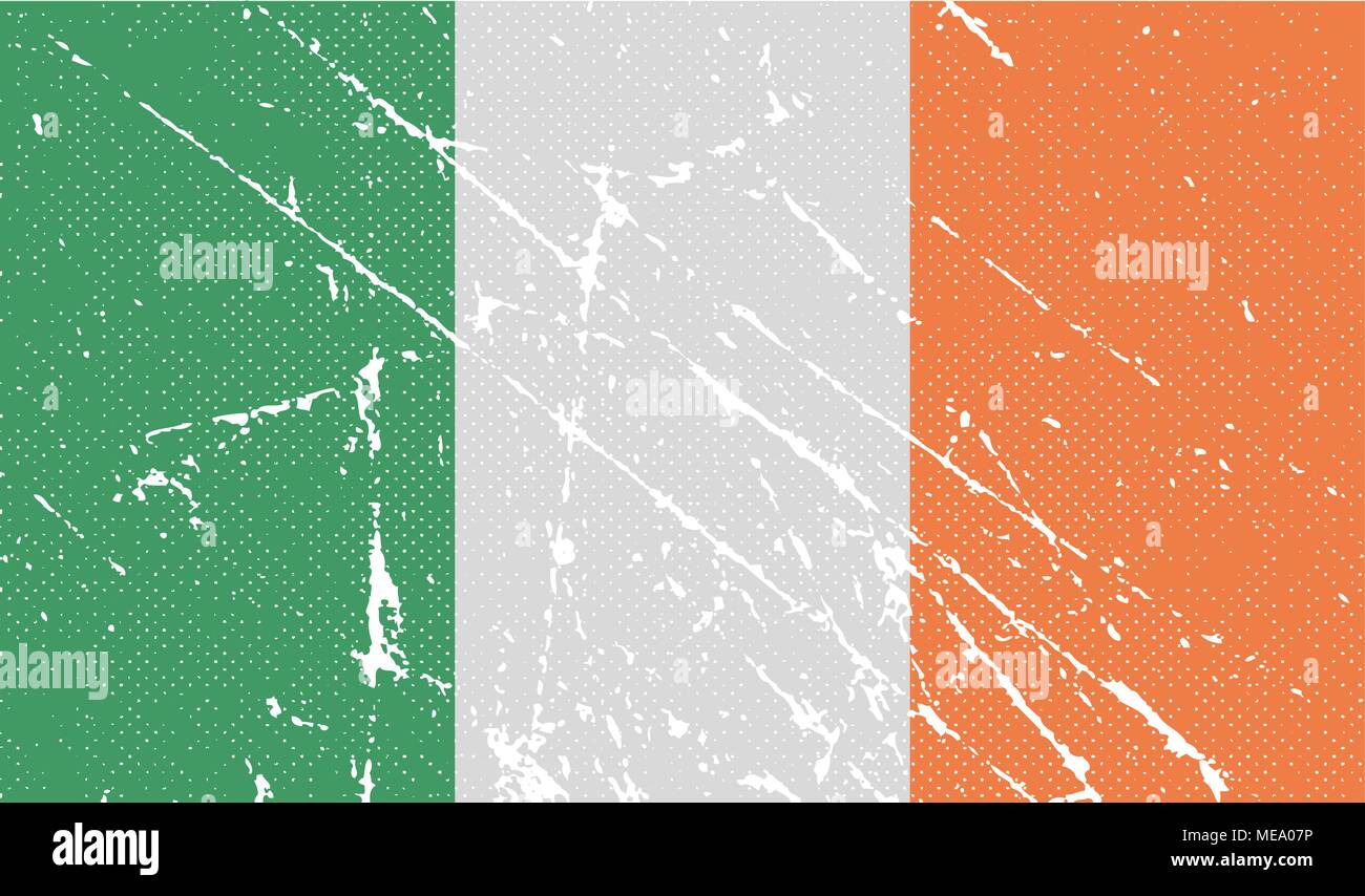 Flag of Ireland with old texture. Vector illustration Stock Vector ...