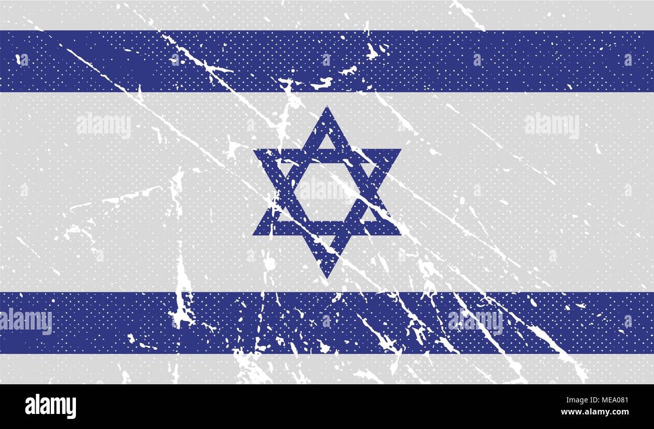 Flag of Israe with old texture. Vector illustration Stock Vector Image ...