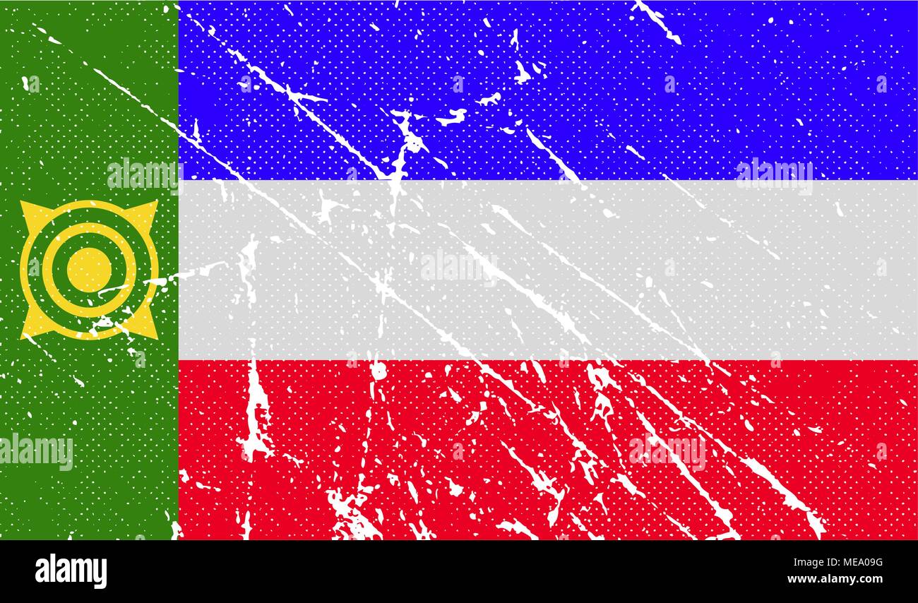 Flag of Khakassia with old texture. Vector illustration Stock Vector ...