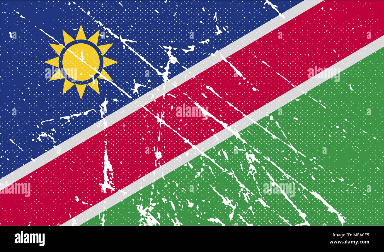 Flag of Namibia with old texture. Vector illustration Stock Vector ...