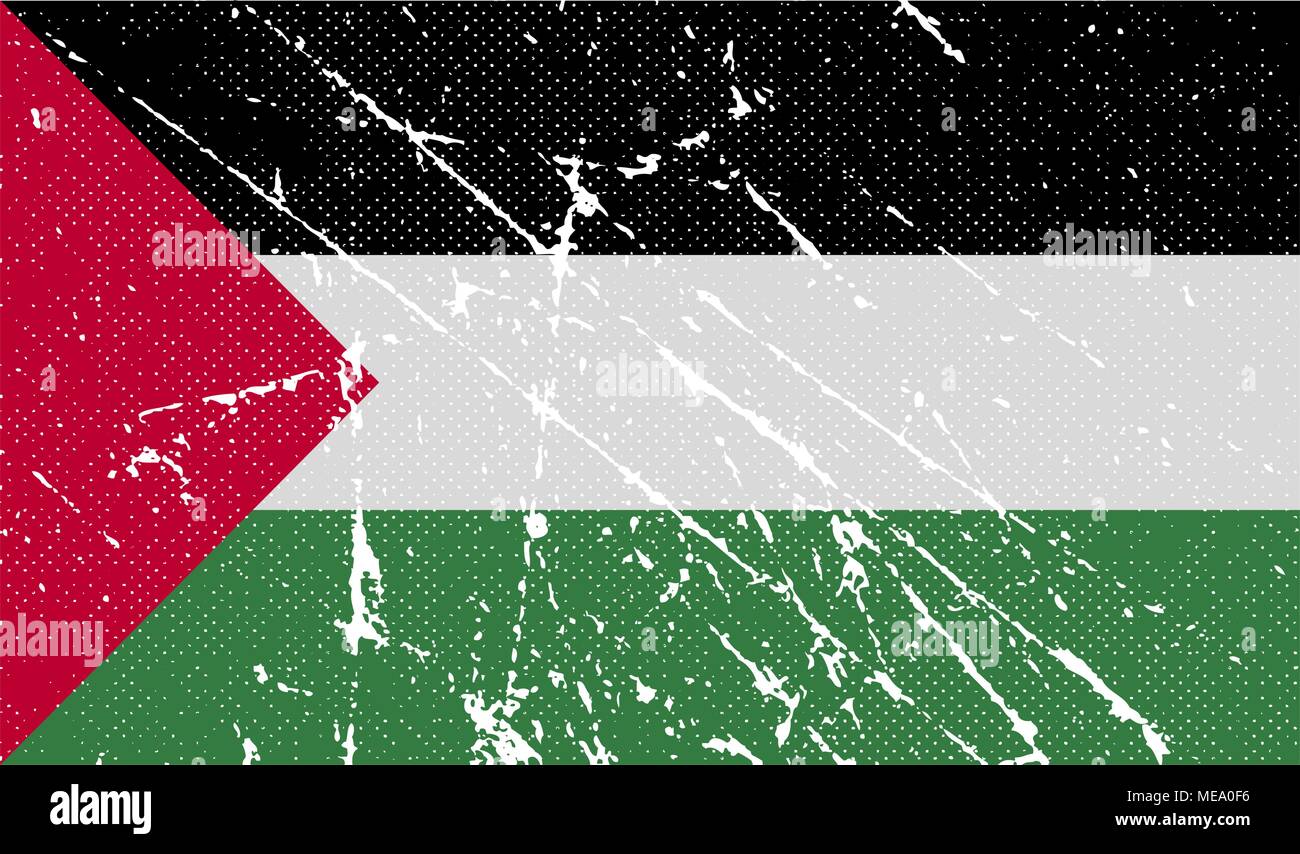 Flag of Palestine with old texture. Vector illustration Stock Vector ...