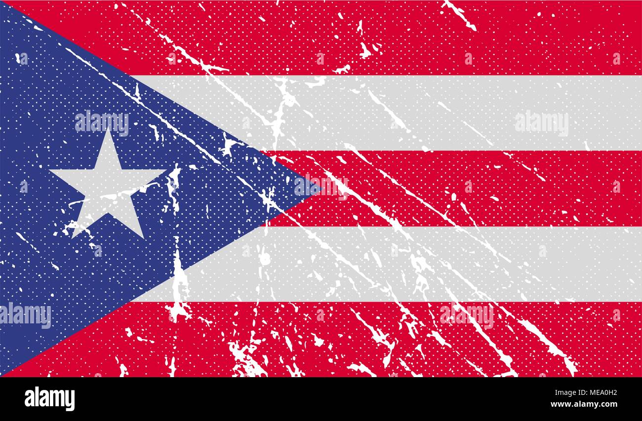 Flag of Puerto Rico with old texture. Vector illustration Stock Vector ...
