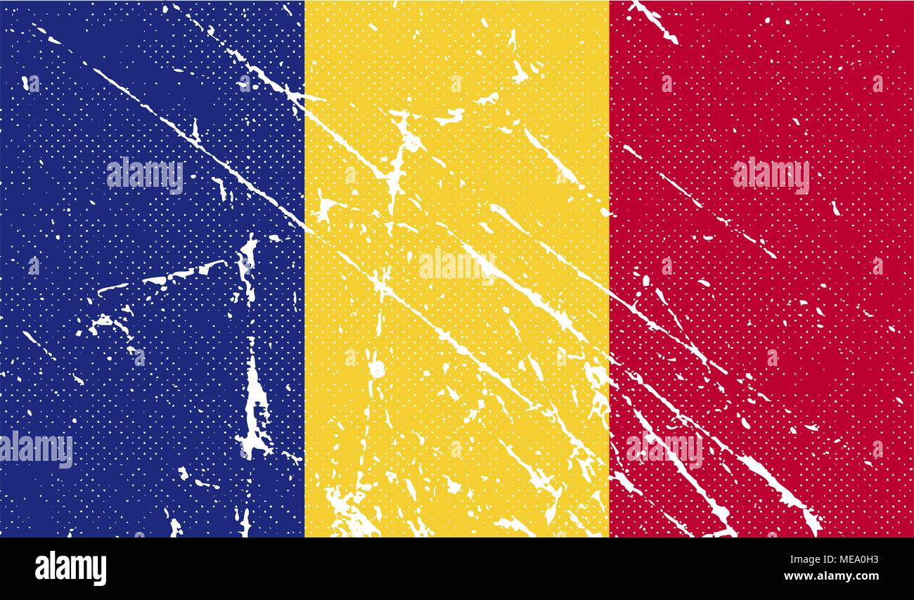 Flag of Romania with old texture. Vector illustration Stock Vector ...