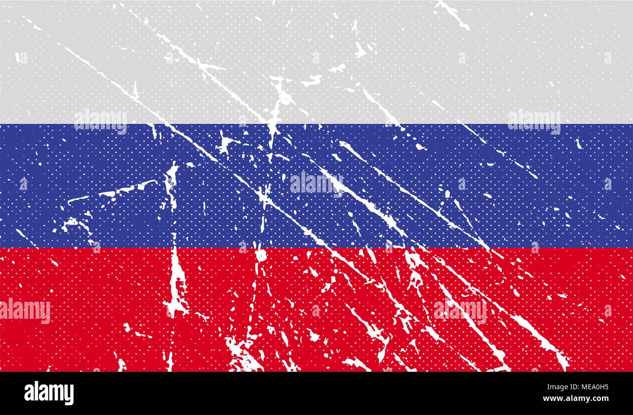Flag of Russia with old texture. Vector illustration Stock Vector Image ...
