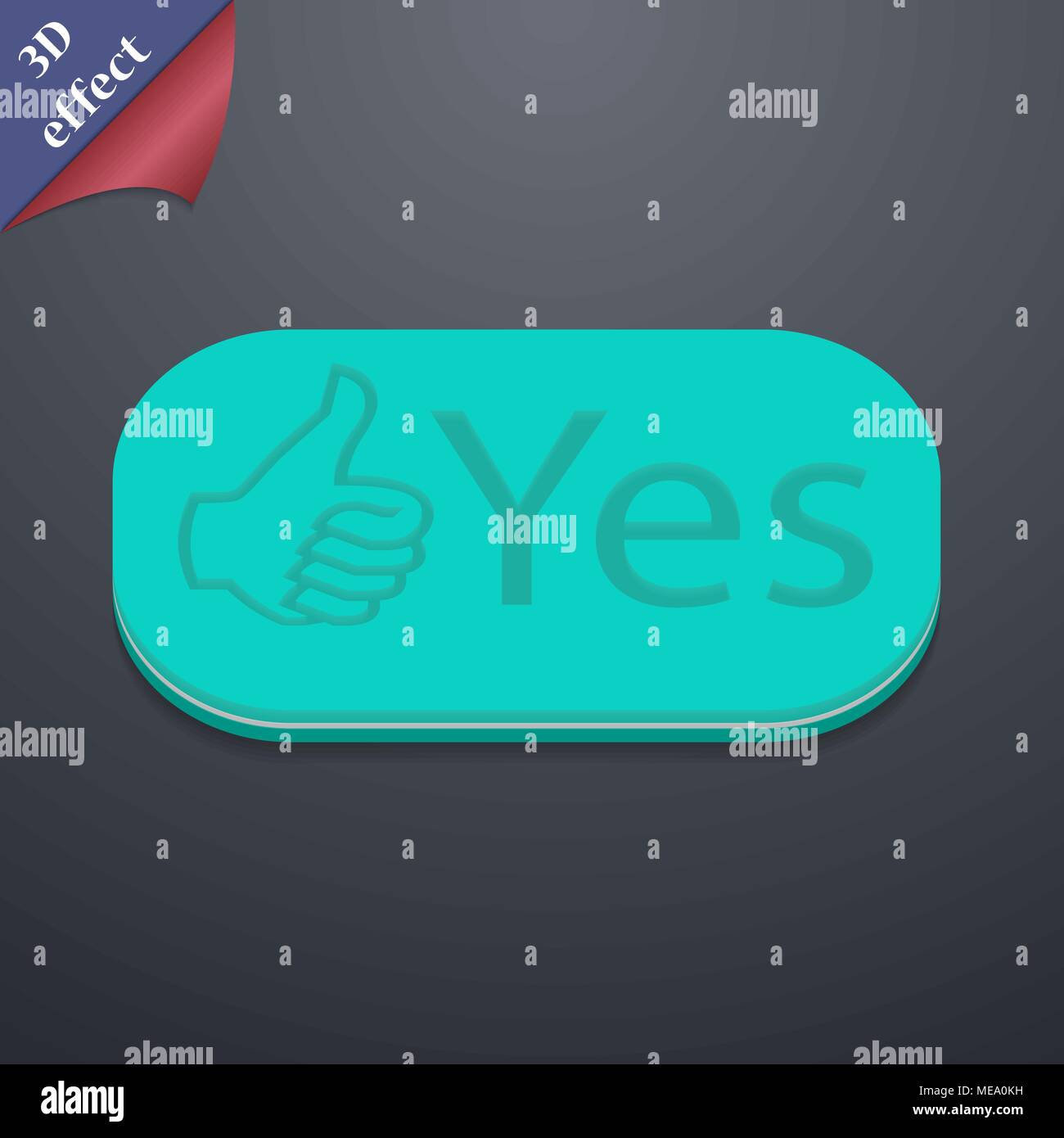 Yes icon symbol. 3D style. Trendy, modern design with space for your ...