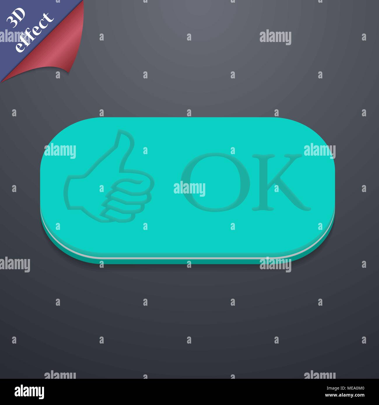 OK icon symbol. 3D style. Trendy, modern design with space for your ...