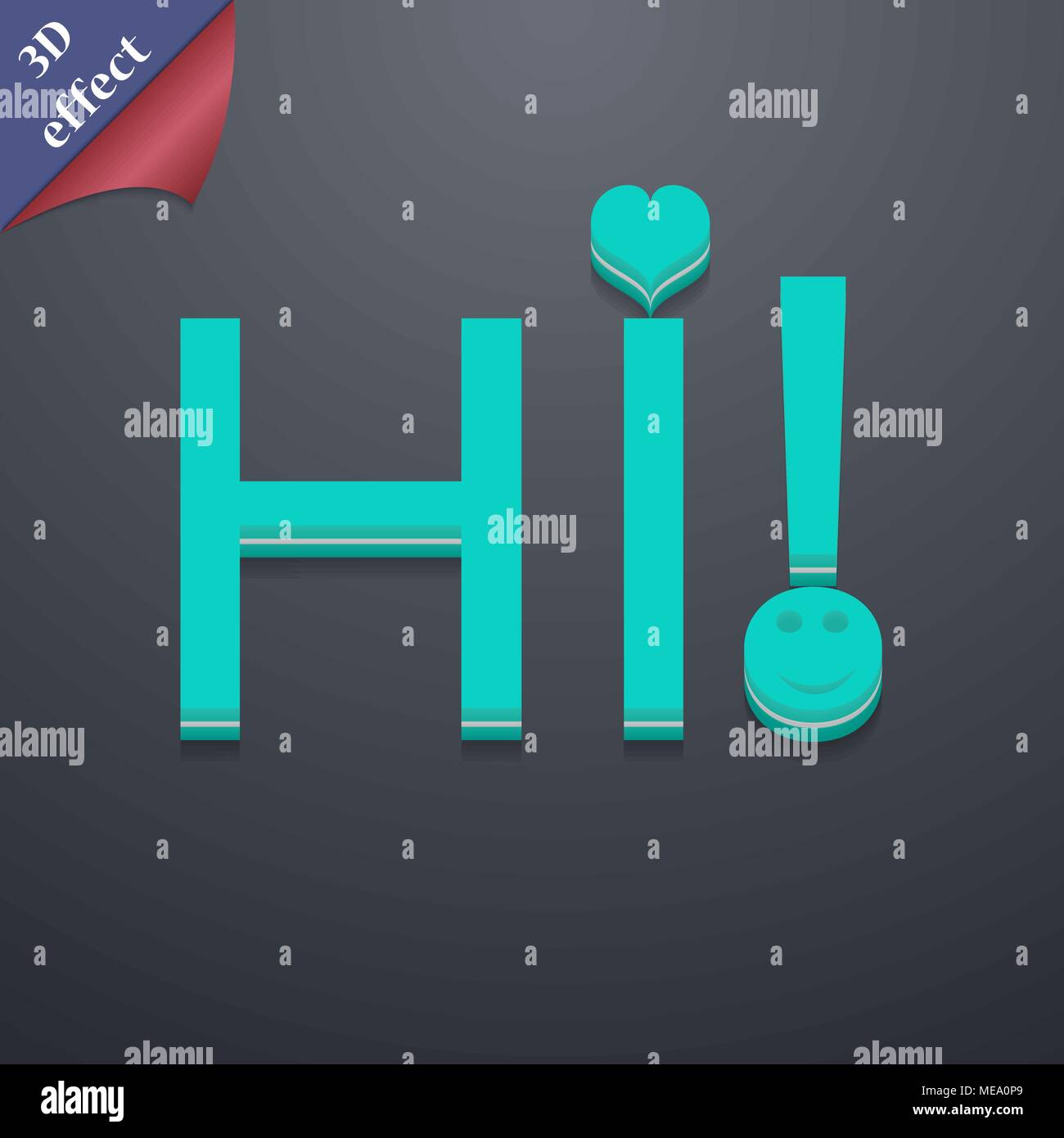 HI icon symbol. 3D style. Trendy, modern design with space for your ...