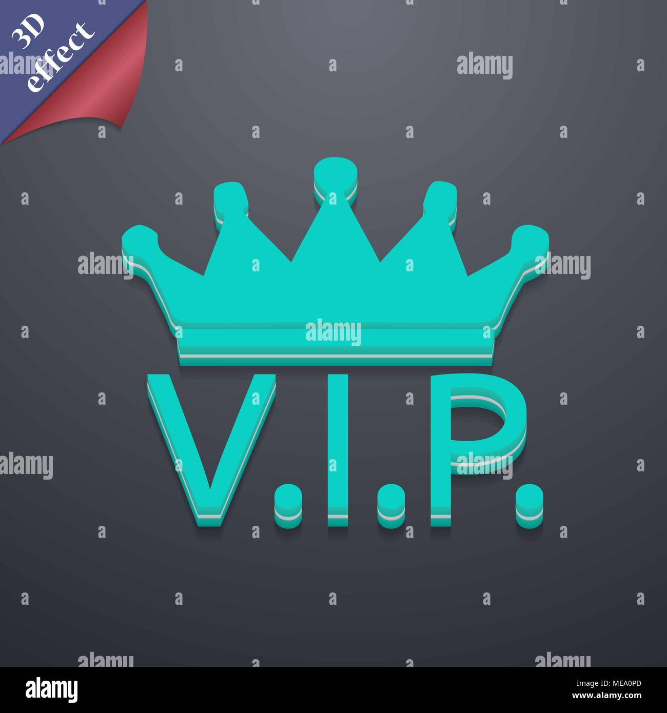 Vip icon symbol. 3D style. Trendy, modern design with space for your ...