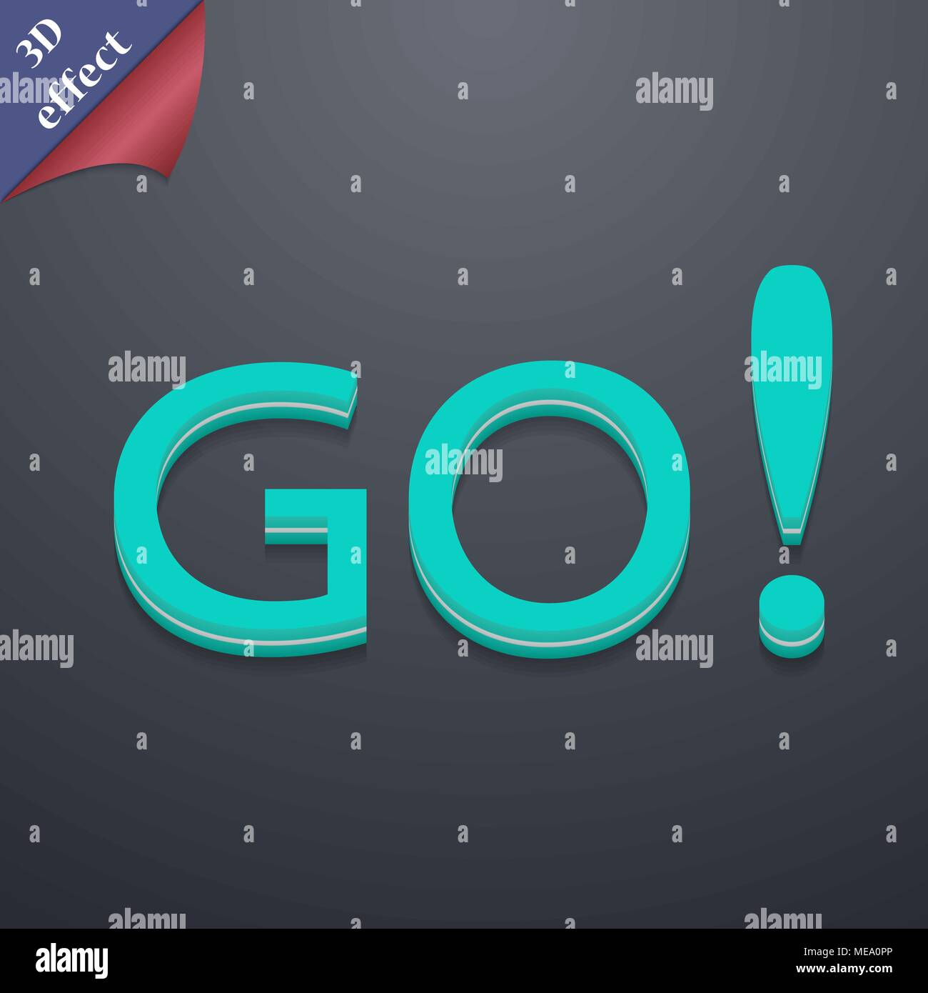 GO icon symbol. 3D style. Trendy, modern design with space for your ...