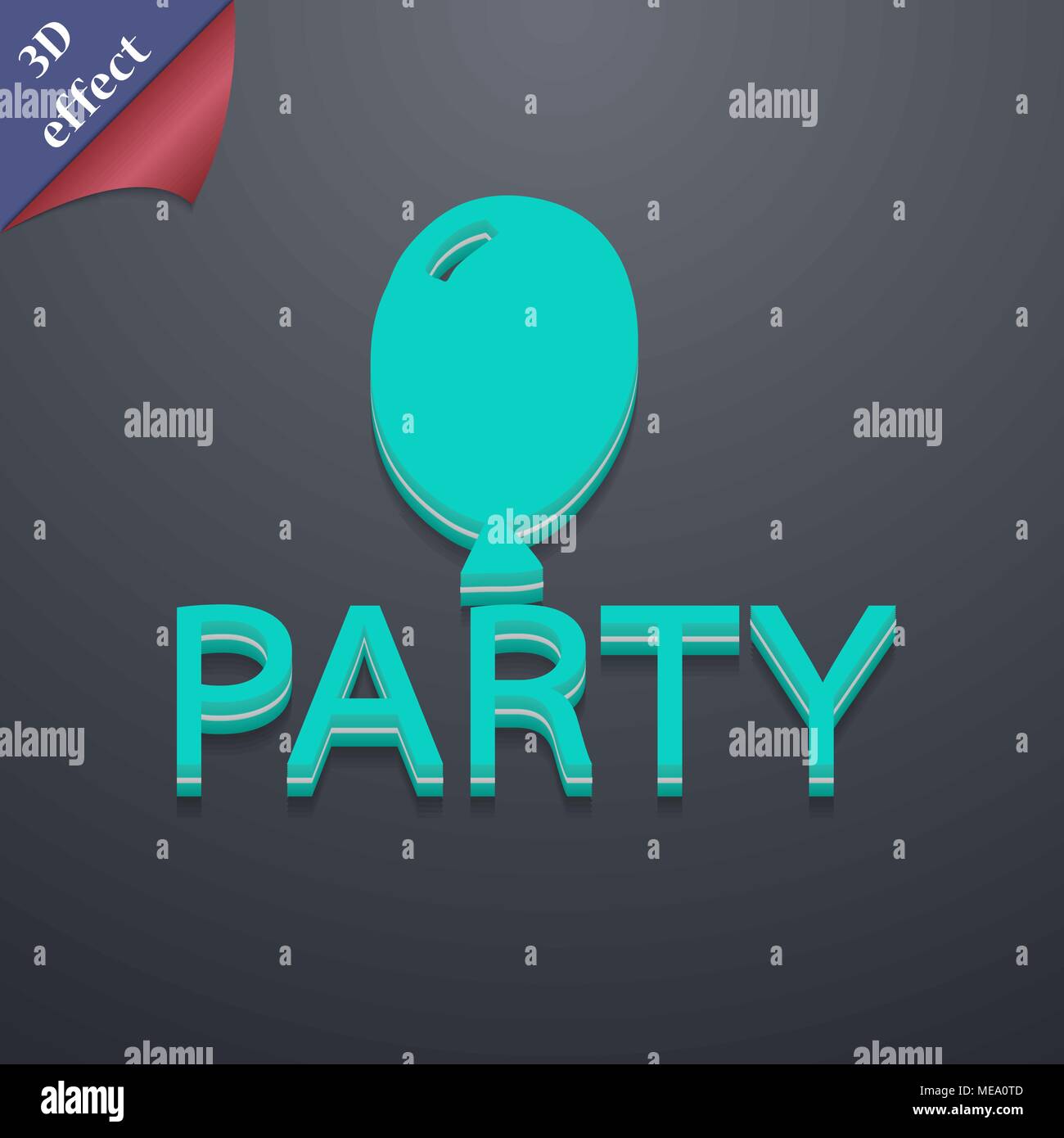 Party icon symbol. 3D style. Trendy, modern design with space for your ...
