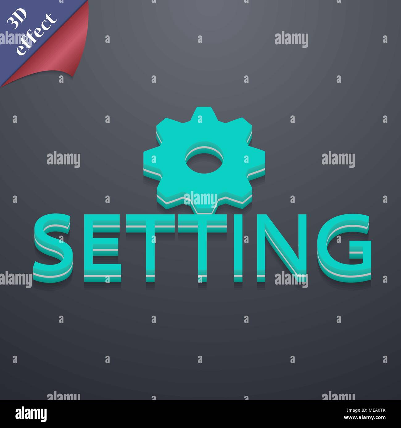 Cog settings icon symbol. 3D style. Trendy, modern design with space ...
