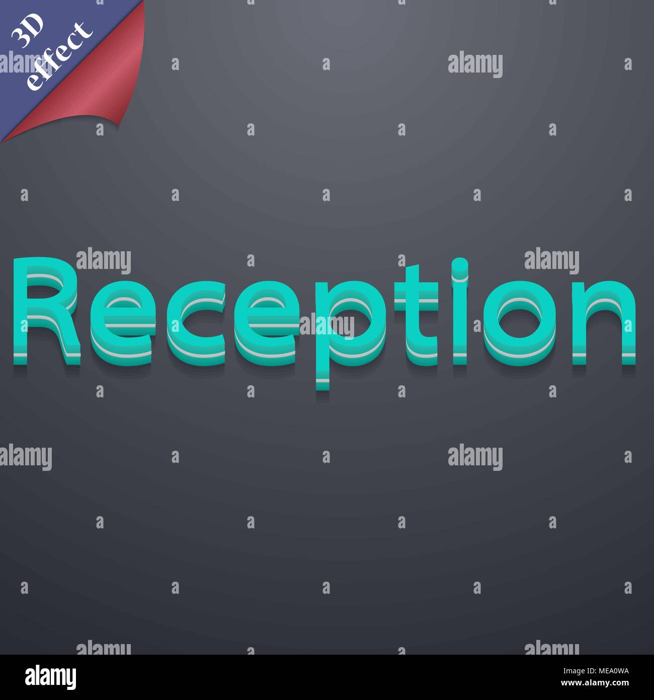 Reception icon symbol. 3D style. Trendy, modern design with space for ...