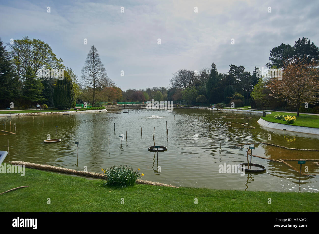 The Main Lake at Burnby hall under renovation, Spring 2018 Stock Photo ...