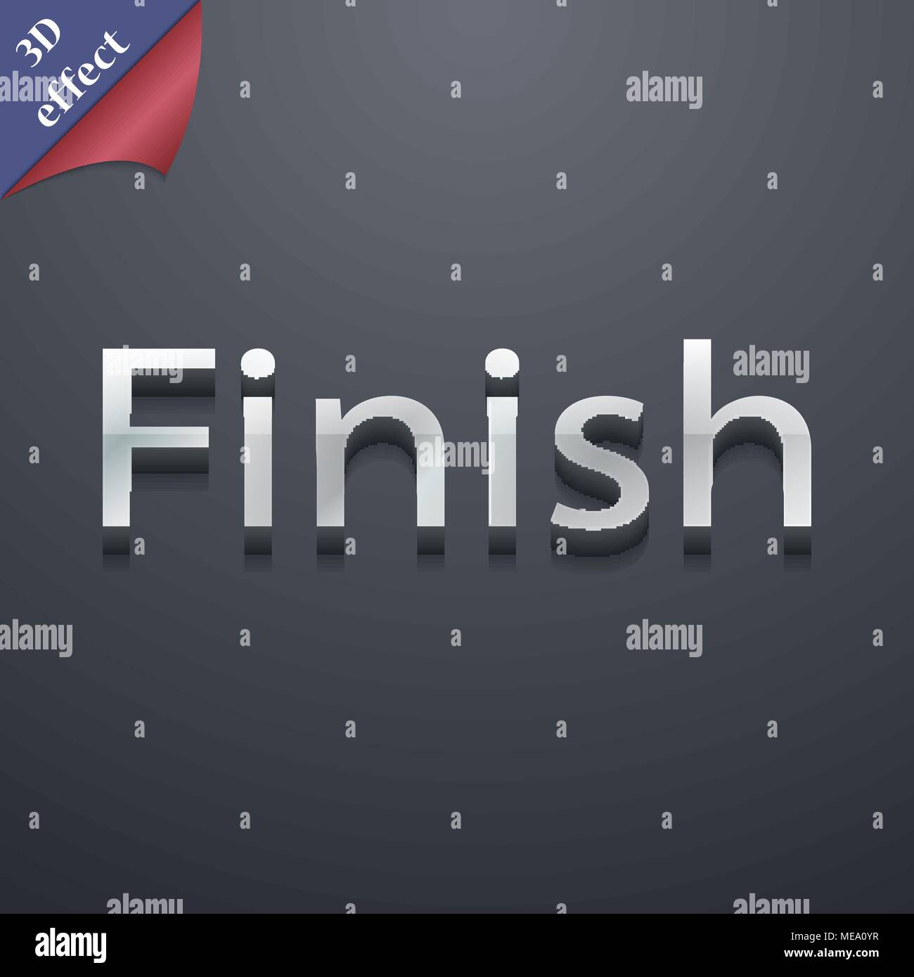 Finish icon symbol. 3D style. Trendy, modern design with space for your ...