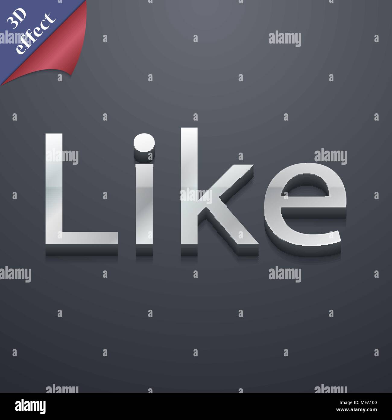 Like icon symbol. 3D style. Trendy, modern design with space for your ...