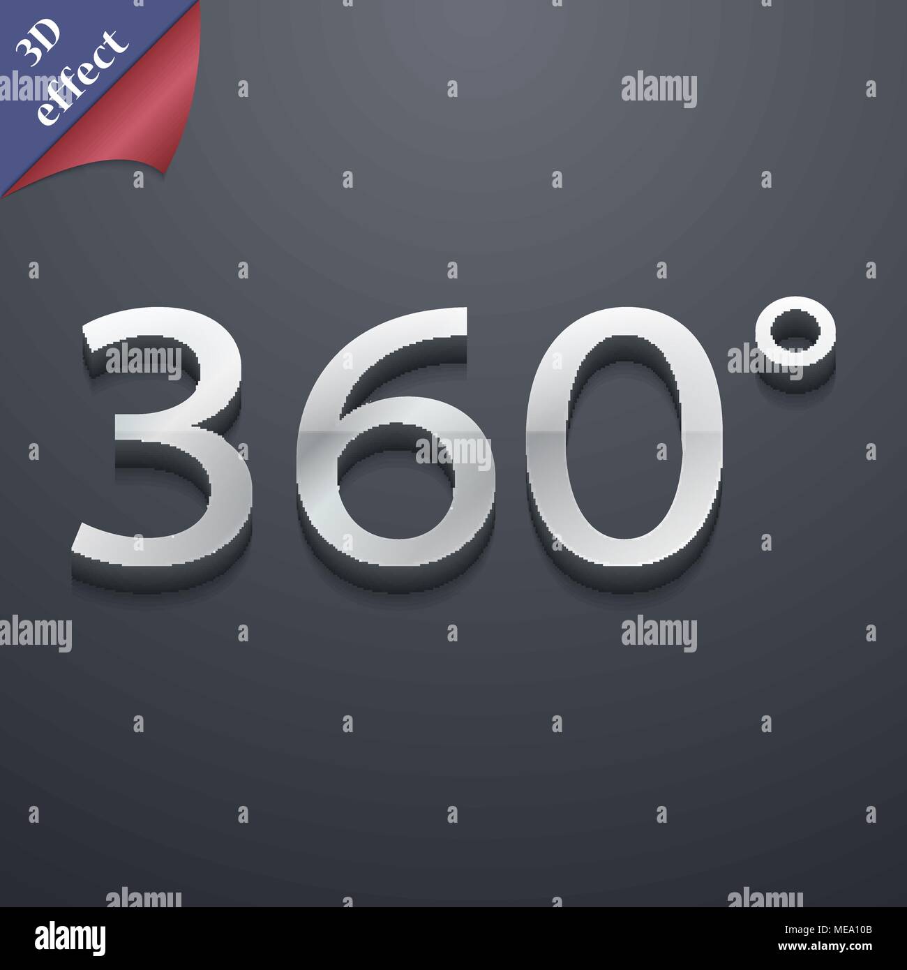 Angle 360 degrees icon symbol. 3D style. Trendy, modern design with ...